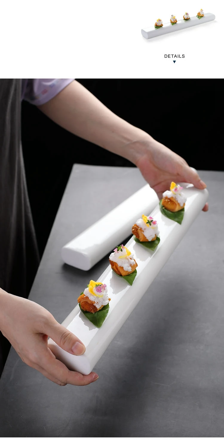 White Ceramic Show Plate Molecular Gastronomy Cold Dishes Sushi Sashimi ...