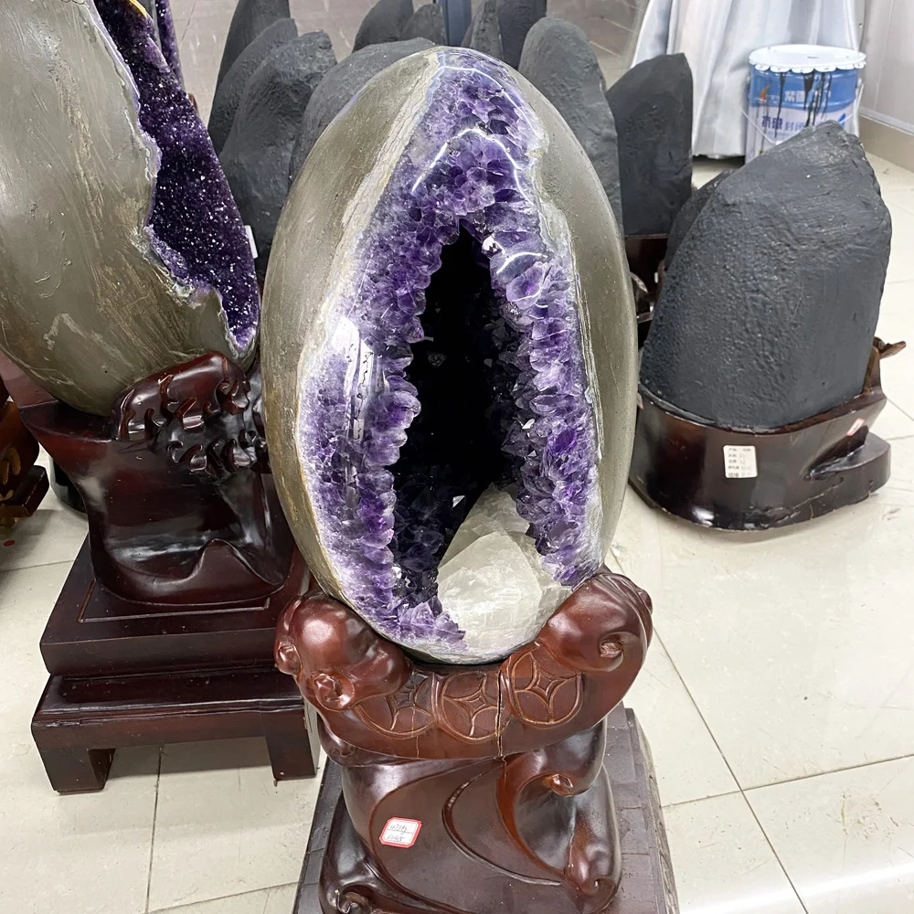 Hot Sale Natural Amethyst Geode Healing Stone Crystal Cluster Spiritual ...