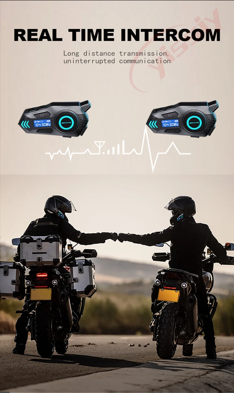 K09 Motorcycle Helmet Earphone: Wireless Intercom Headset with FM Radio ...