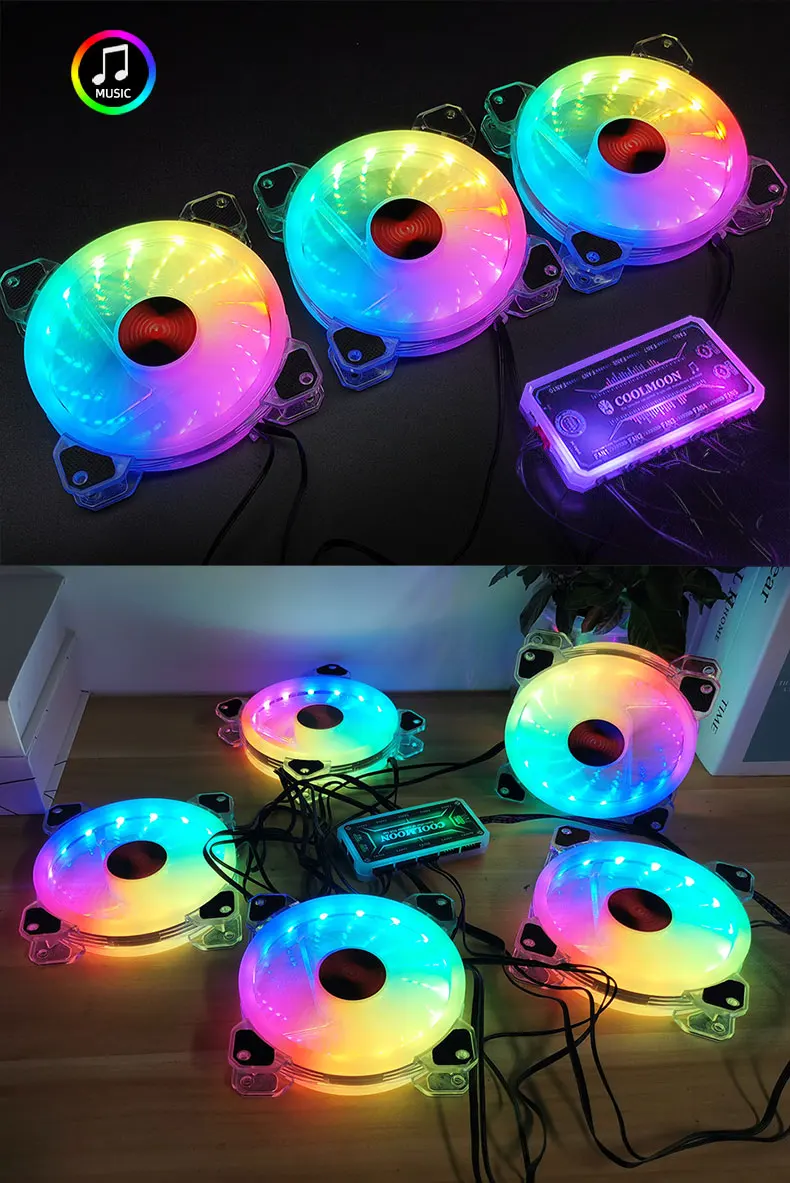 Direct Selling COOLMOON Gaming Computer Pc case Fans120mm Rgb Cooling ...