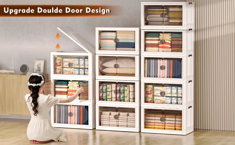 Walue 19gal Large Plastic Storage Bins With Lid 5-pack Organizer For ...