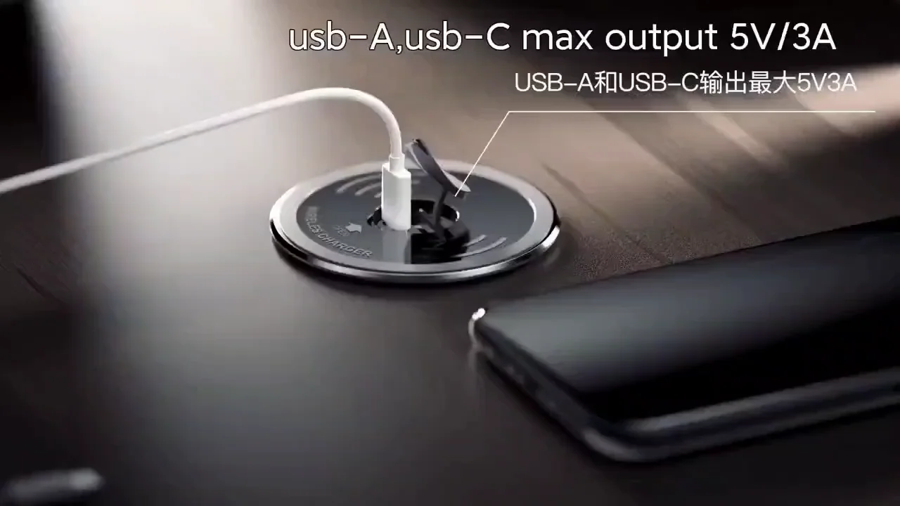 Convenient Embedded Desk Usb Wireless Charger Furniture Hidden Wireless ...