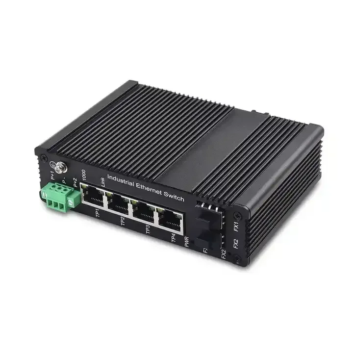 Din Rail Industrial 4 Port Gigabit PoE Switch 10/100/1000Mbps Managed Standard Active PoE Switch ...