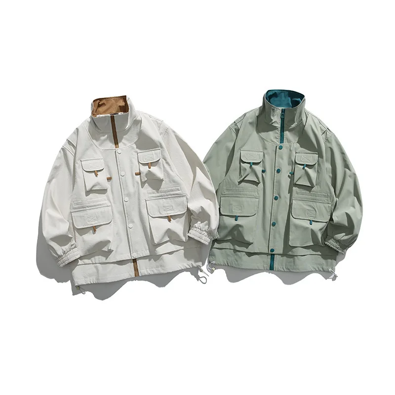 Custom Logo Multi Pockets Designer Windbreaker Outdoor Plus Size Mens ...