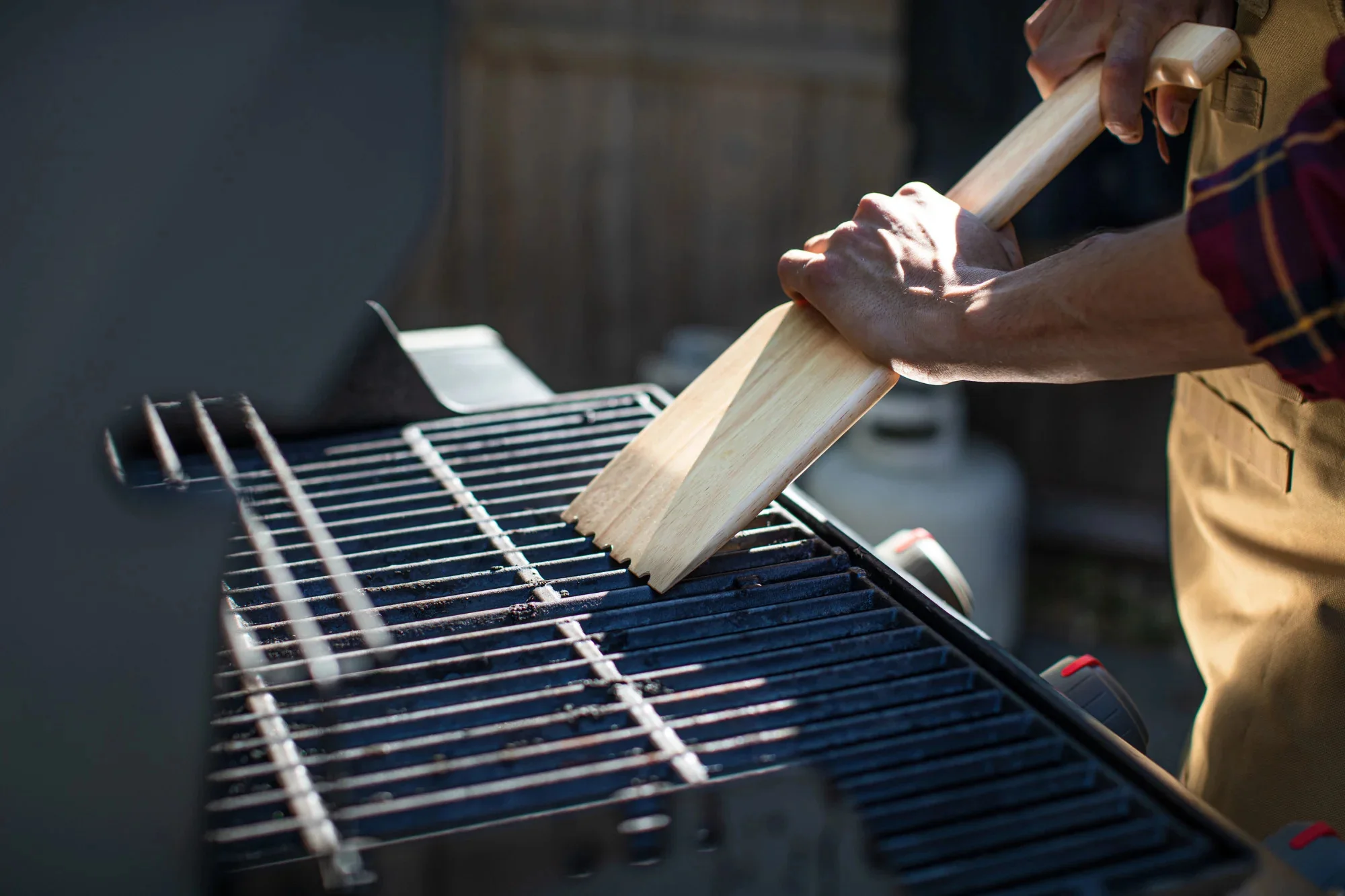 Outdoor BBQ Cleaning Tools Bamboo Grill Brush Scraper Eco-Friendly ...