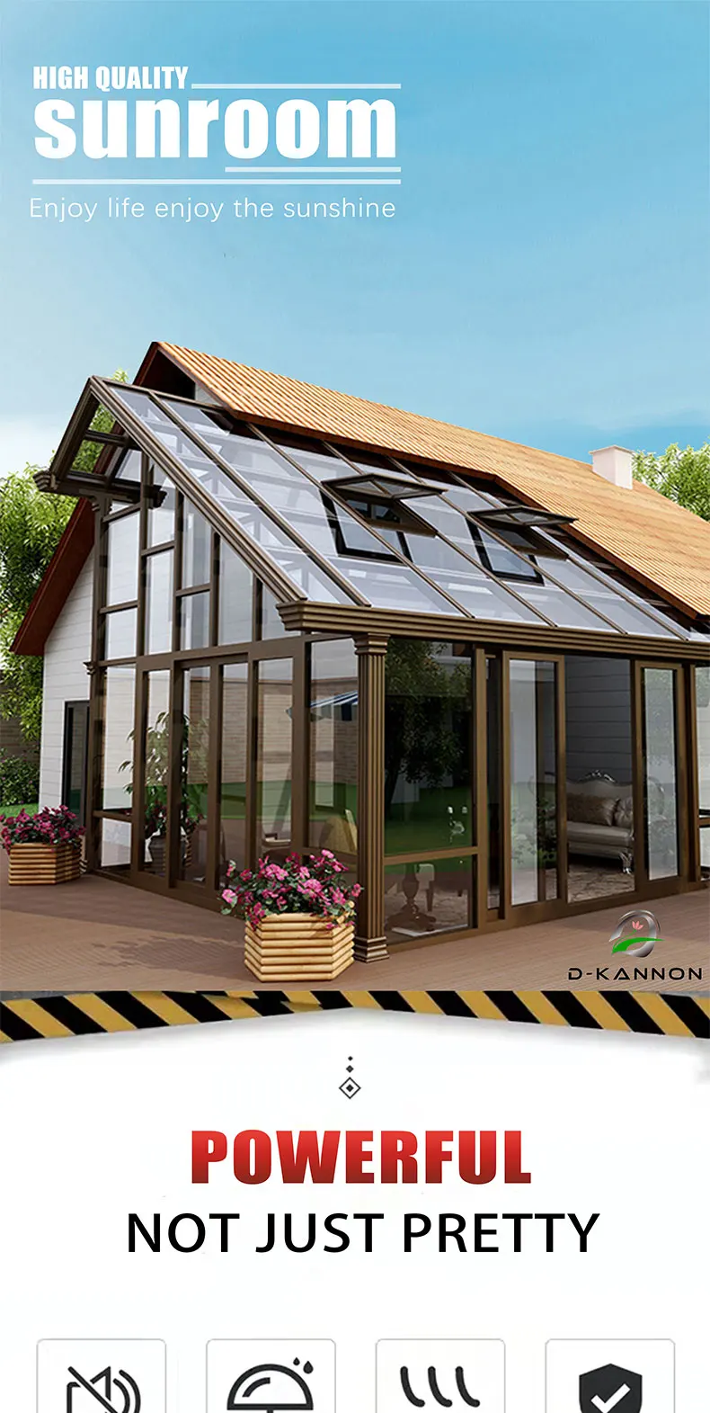 Garden Gazebo Aluminum Pergola Sunrooms&glass Houses Waterproof Rv ...