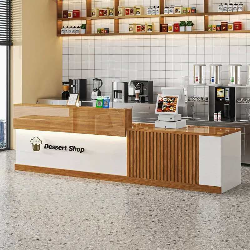 Customized Commercial Small Reception Desk Showcases Painted Front ...