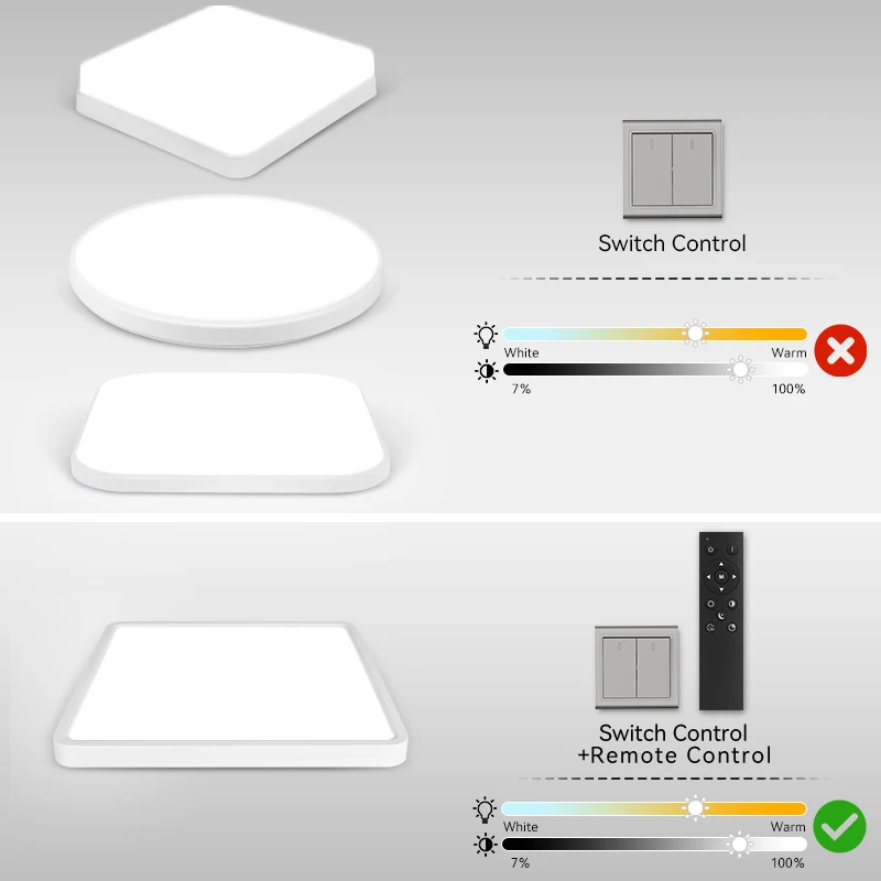 Led Panel Light Brightness Square Ceiling Lamp for Living Room Surface ...