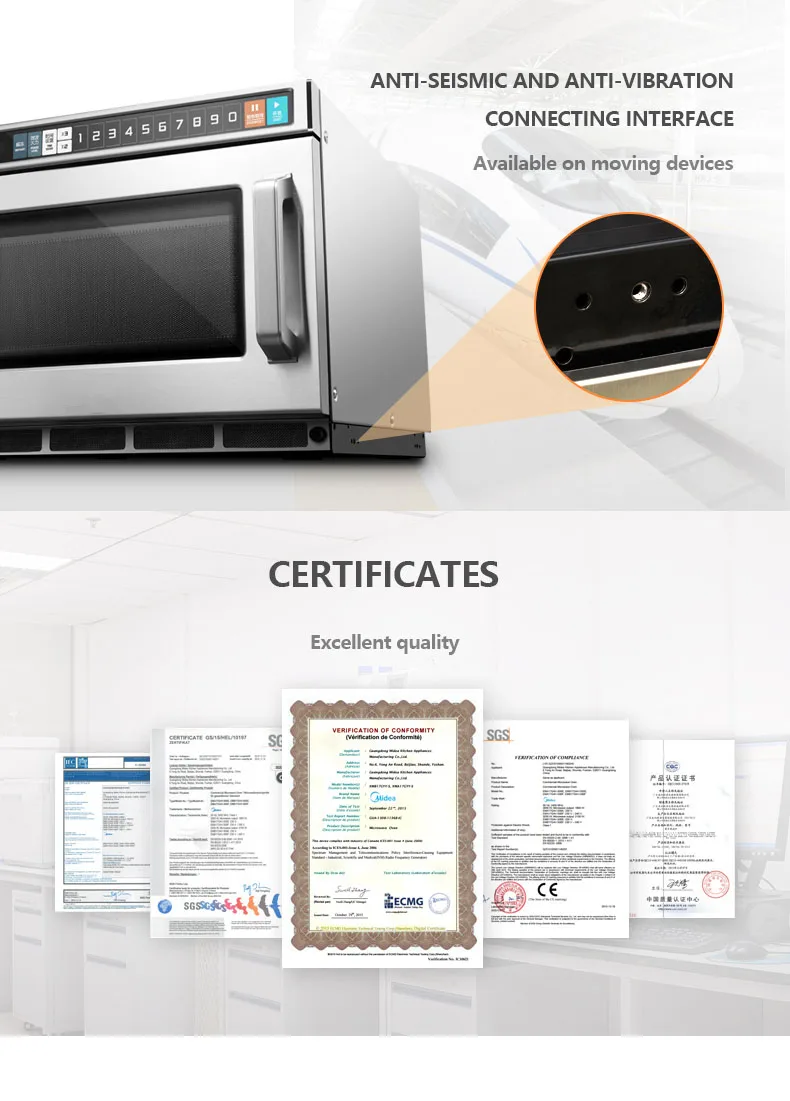 High Density Magnatron Microwave Oven - 1800W Fast Heating