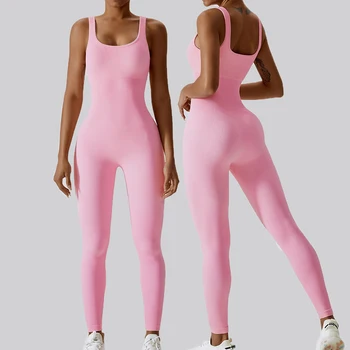 New Seamless Fitness Gym Suit Women Peach Knit Breathable Exercise ...