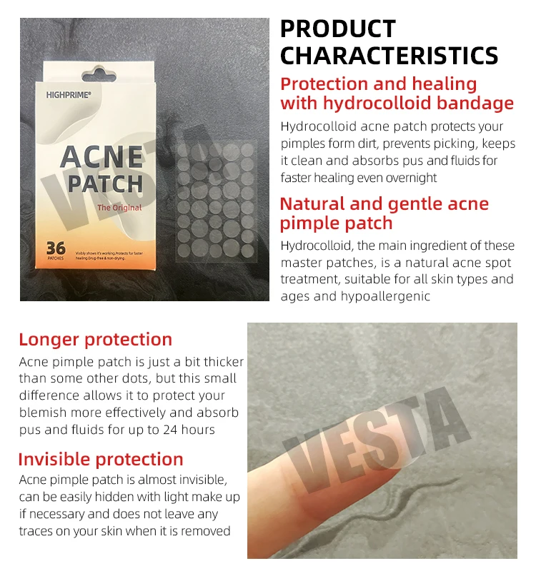 Acne Pimple Patch - 36 Dots, Blemish Clearing & Pore Shrinking