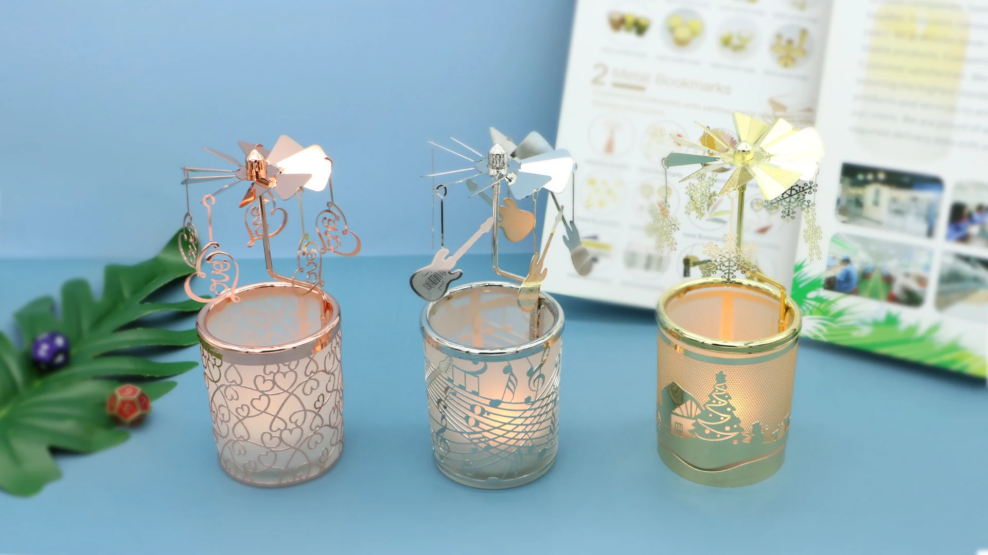 Rotary Candle Holder Carousel Heat Spinning Candle Holder Snowflake ...