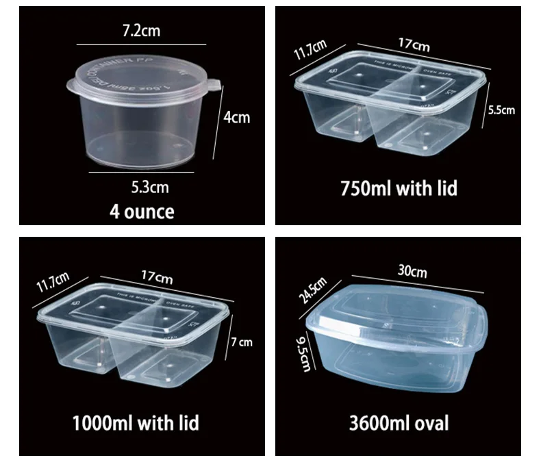 Wholesale Plastic Food Storage Container With Lid Rectangle Food Boxes ...