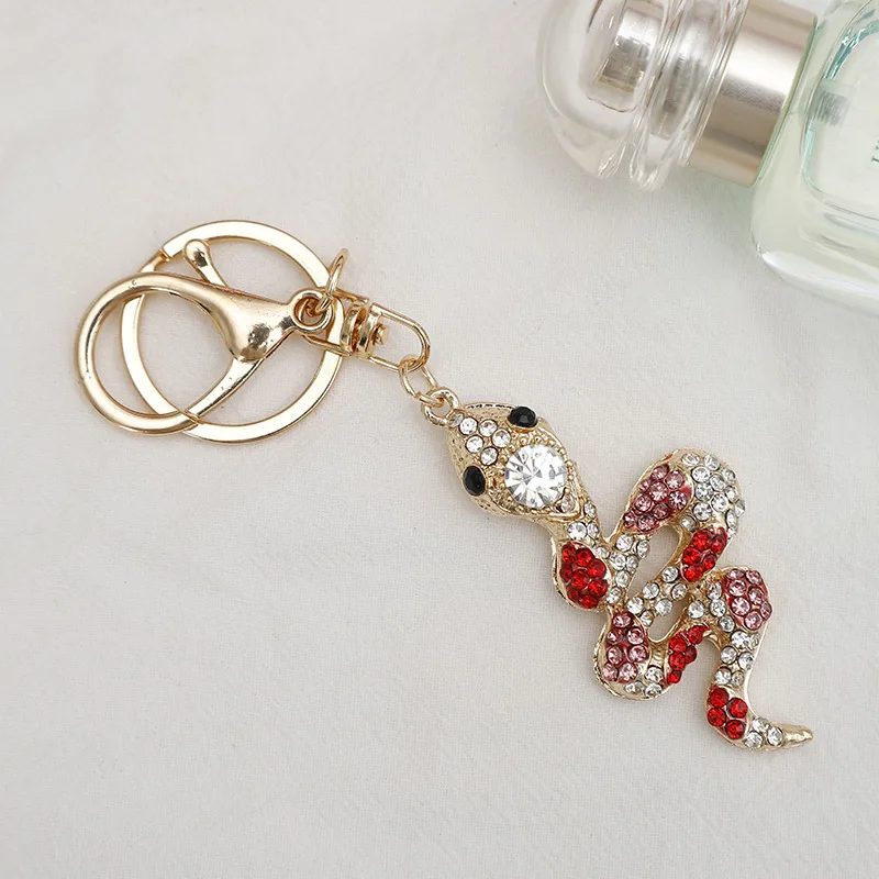 Wholesale Glitter Crystal Snake Keychain - 3D Sparkling Charm