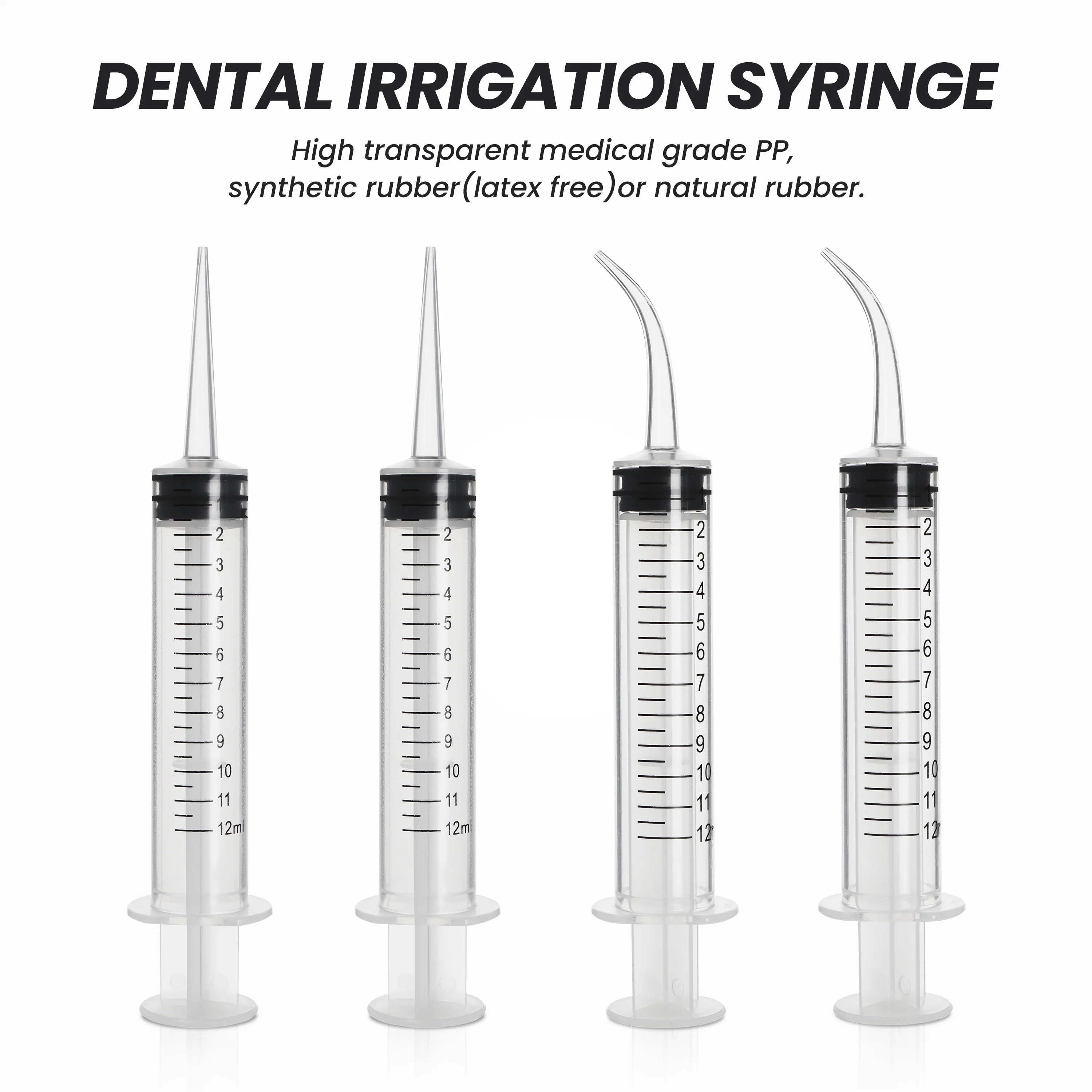 Curved Tip Plastic Injection Syringe Dental Disposable Irrigation ...