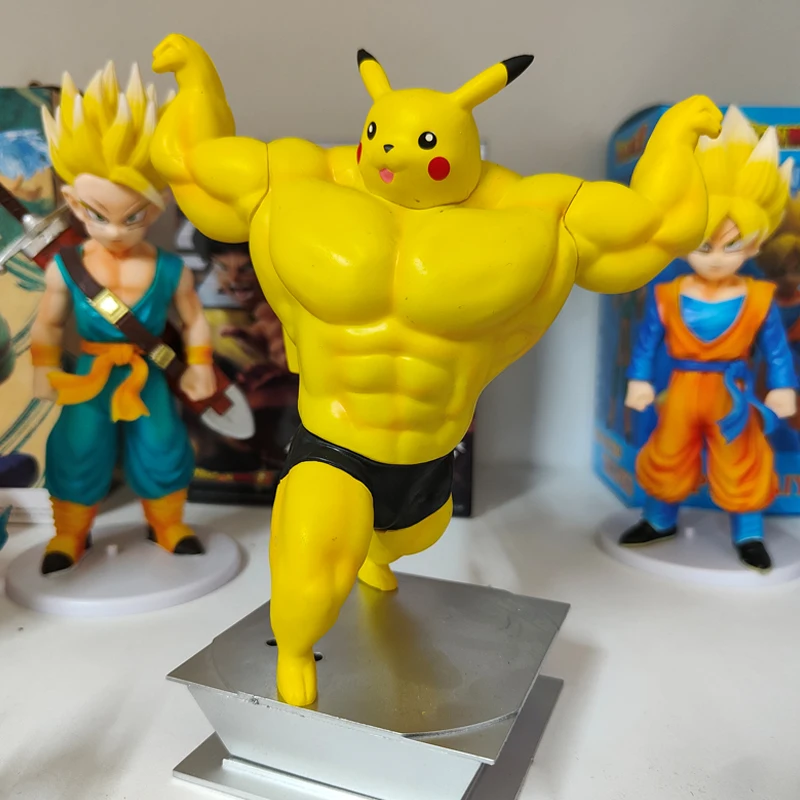 Fitness Muscle Pikachu Charmander Squirtle Pokemons Anime Action Figure ...