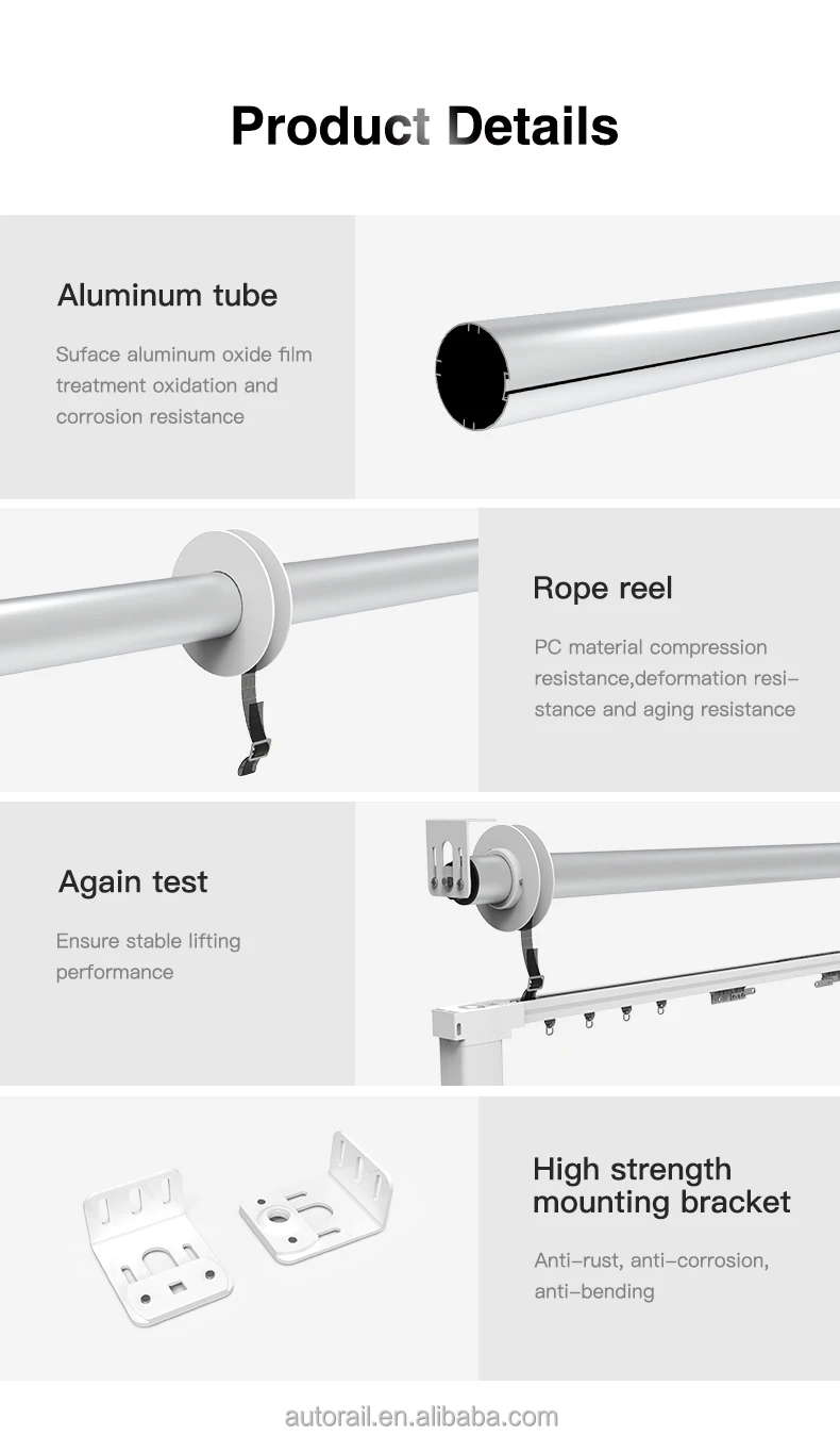 Autorail Electric Curtain Motor Use Tuya App Home Automation Electric ...