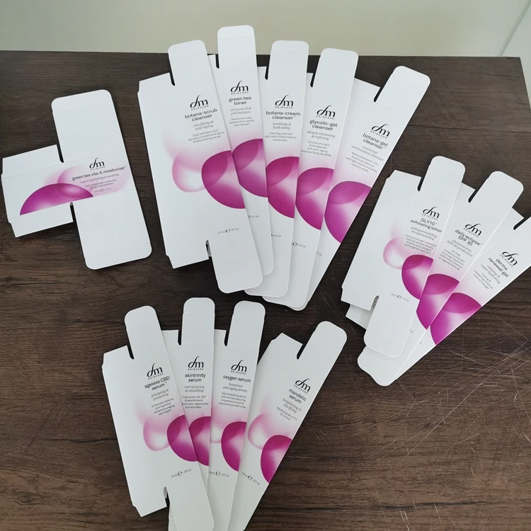 Biodegradable Die Cut Retail Packaging Skincare Box Soy Ink Printing ...