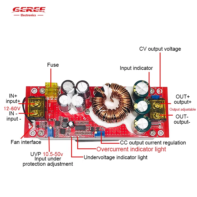 1500W 30A DC-DC Step up Boost Converter - Efficient Power Supply