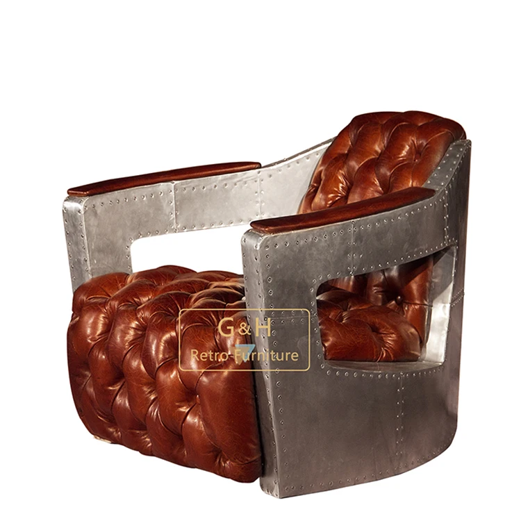 Aviator Retro Chair - Genuine Leather Club Chairs