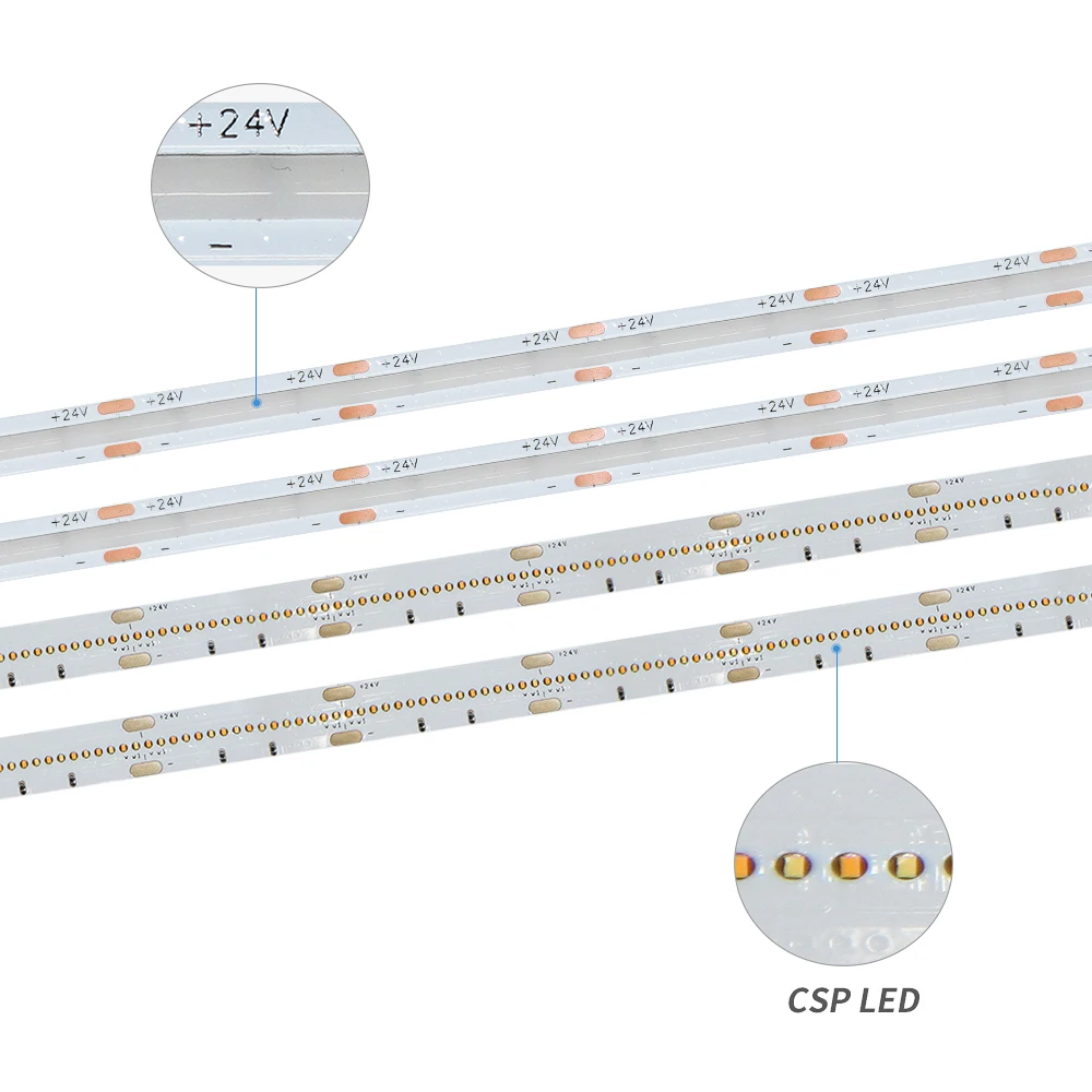 Dot-free Dimmable 24v Led Cob Csp Strip Light 2 Color 3 Color Cct ...