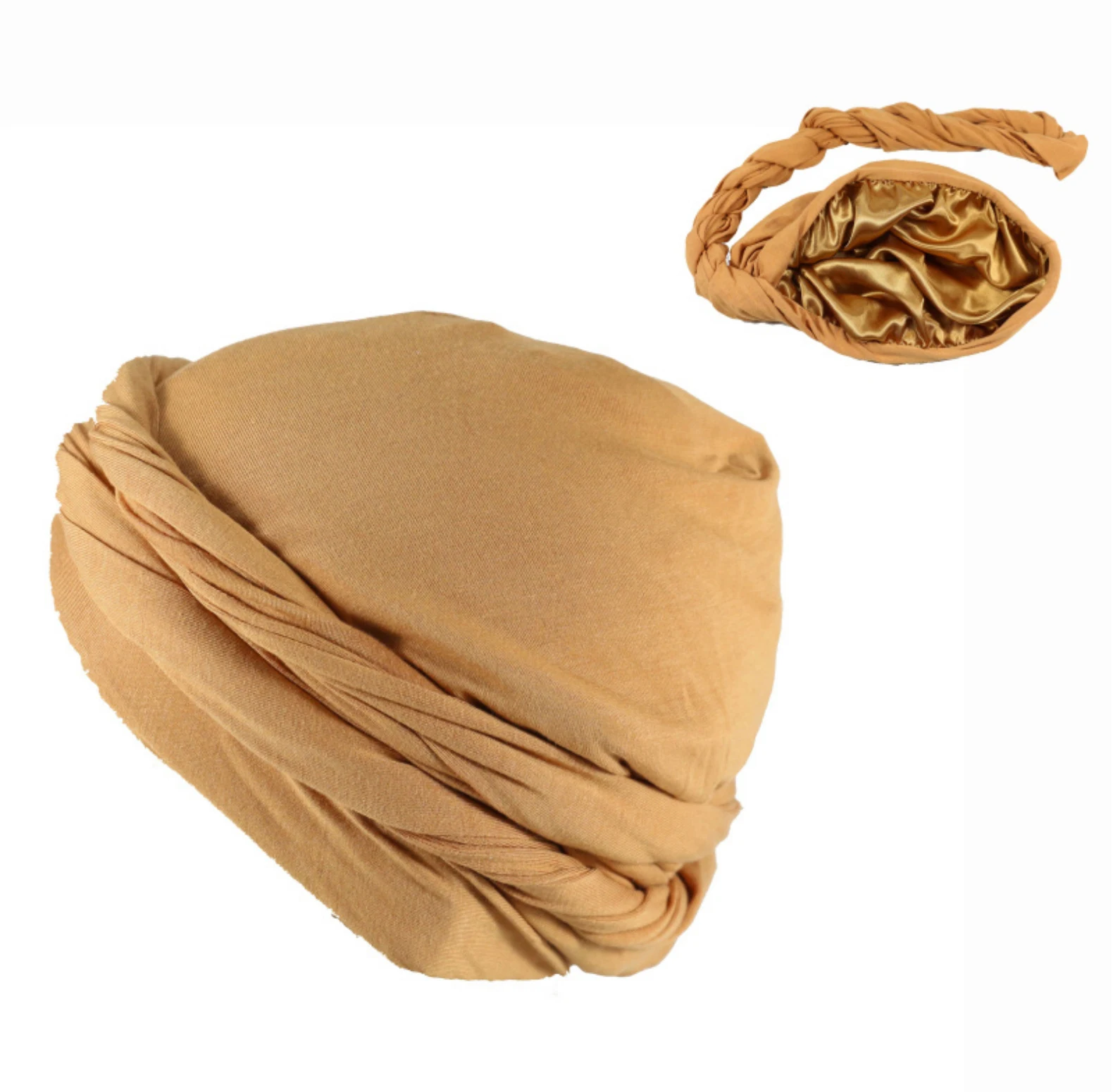 Dome Wave Cap Bonnet Satin Turban Hat Hair Headwear Breathable ...