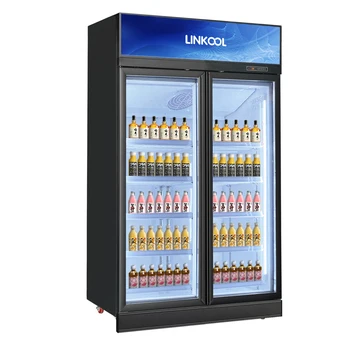 Two Door Drink Display Cooler Wine Beverages Window Glass Showcase No ...