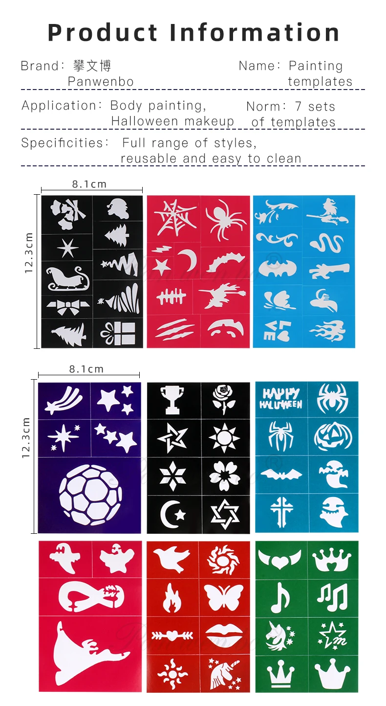 Wholesale PVC Tattoo Stencils Temporary Drawing Template for Kids Party ...