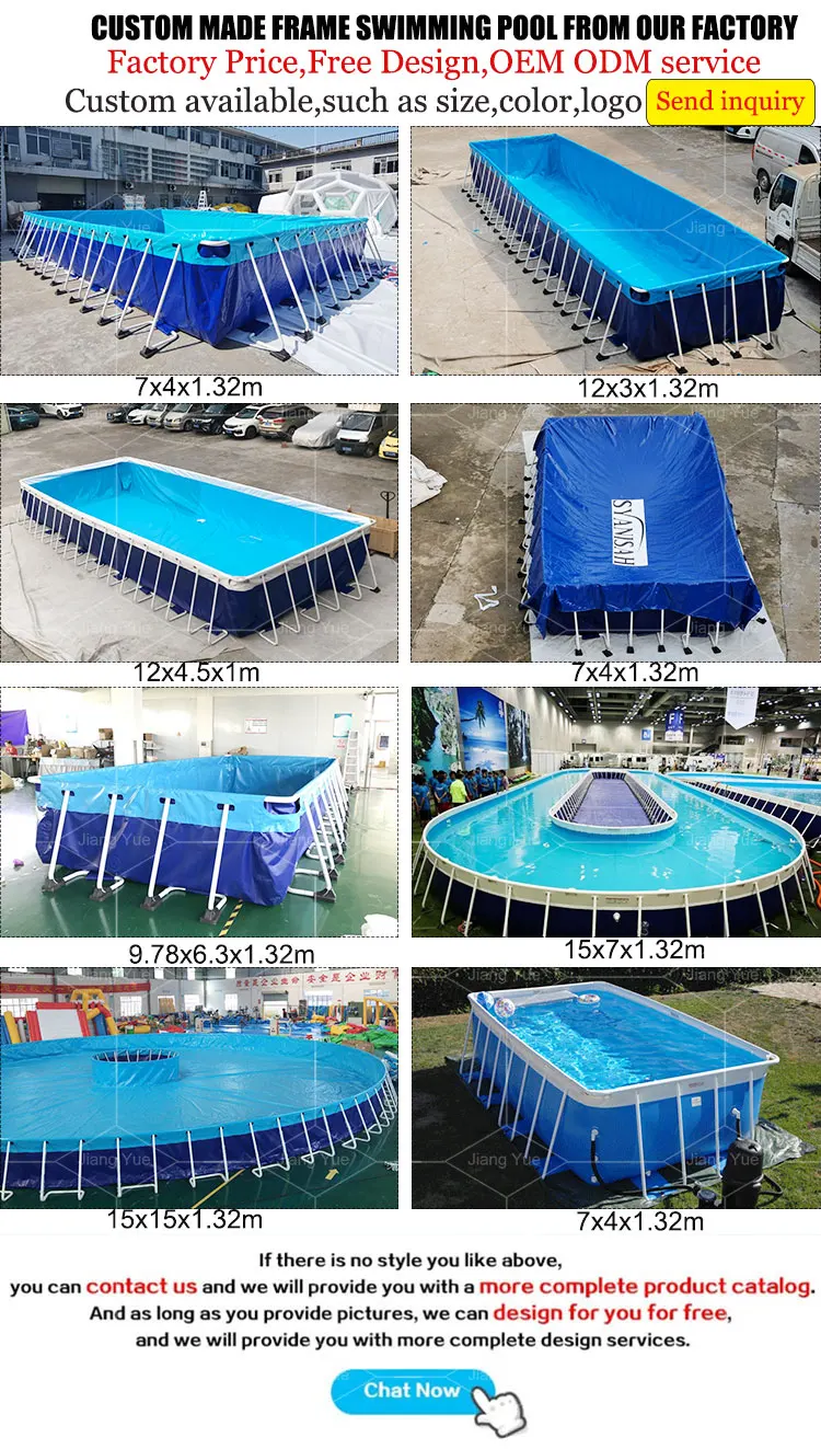 Large PVC Portable Above Ground Rectangular Metal Frame Swimming Pool ...
