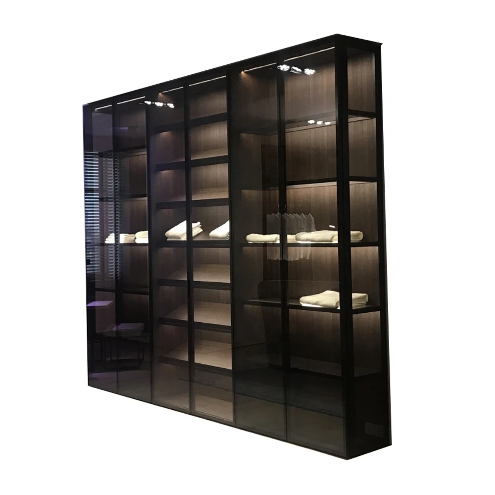 Custom Made Tinted Transparent Glass Wardrobe Design India For Bedroom ...