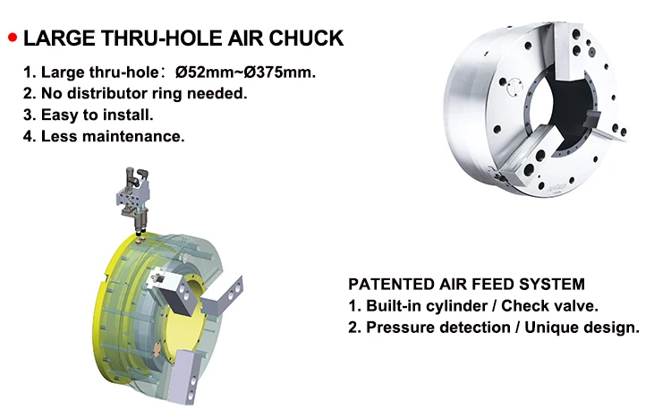 4 Jaw Pneumatic Lathe Chuck 3 Jaw Lathe Power Chuck Price for Vertical ...