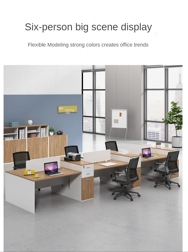 Modern 6-Person Extendable Workstation Desk New Design Modular ...