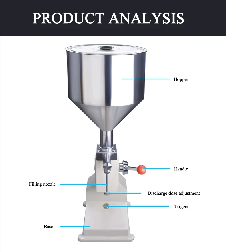 A03 Manual Filling Machine For Cream Cosmetic Lotion Hand Filling ...