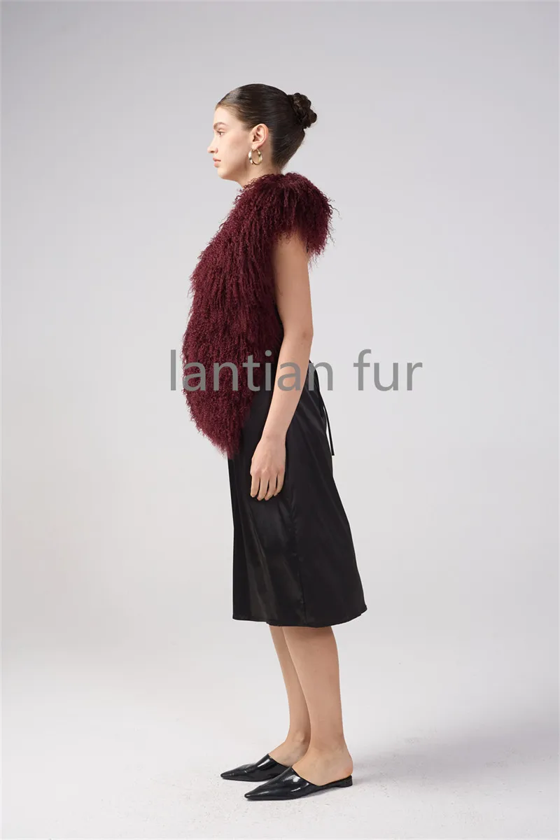 Sexy Women Mongolian Fur Bustiers Tanks Halter Crop Tops Halter Cutout ...