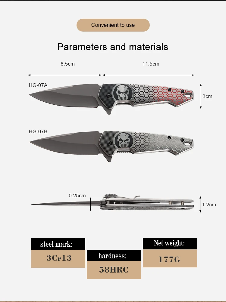 New Arrival High Quality Knife Titanium Coating Blade Folding Edc ...