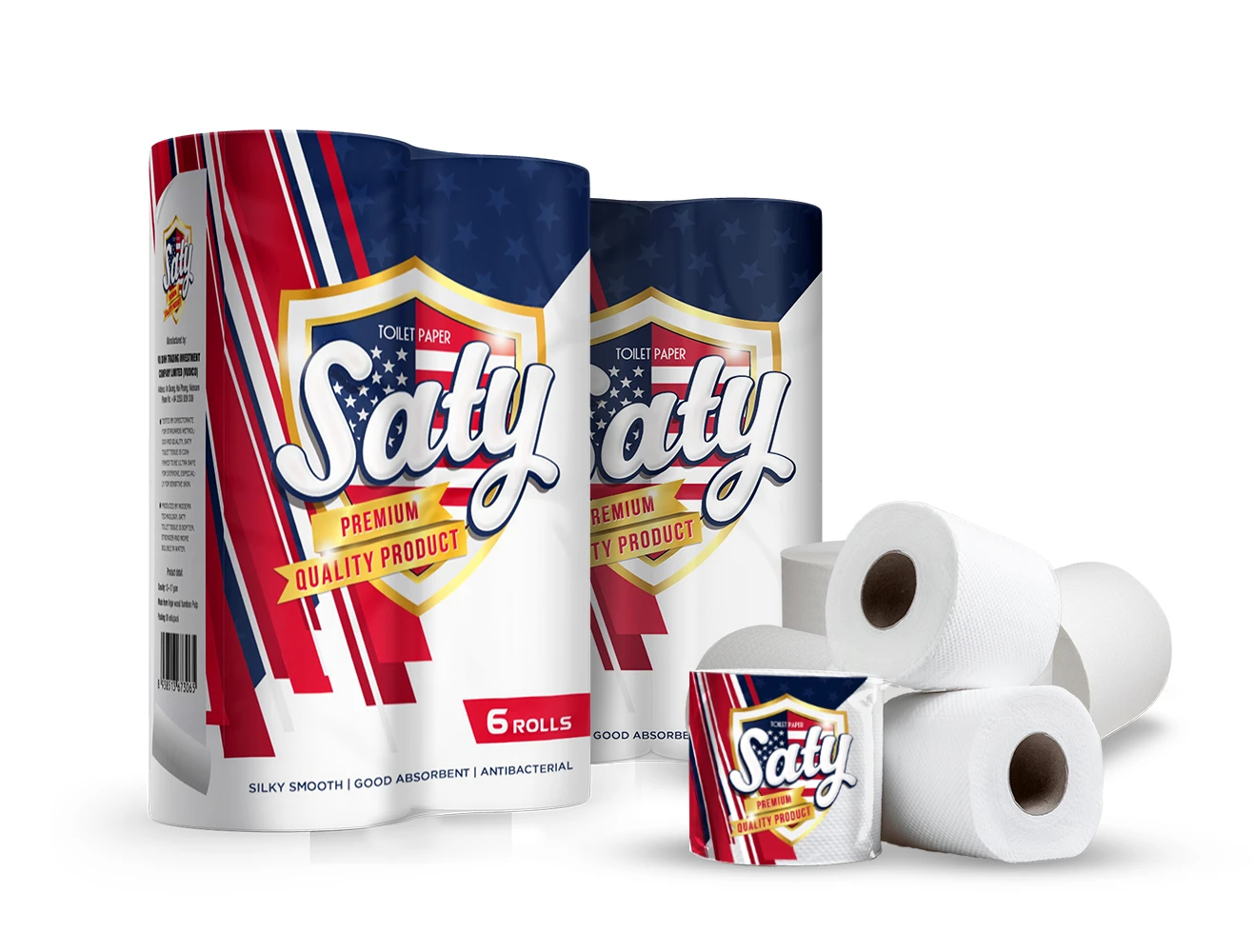 Toilet Tissue Saty Individually Wrapped Rolls 48/80/96 Rolls Made In ...