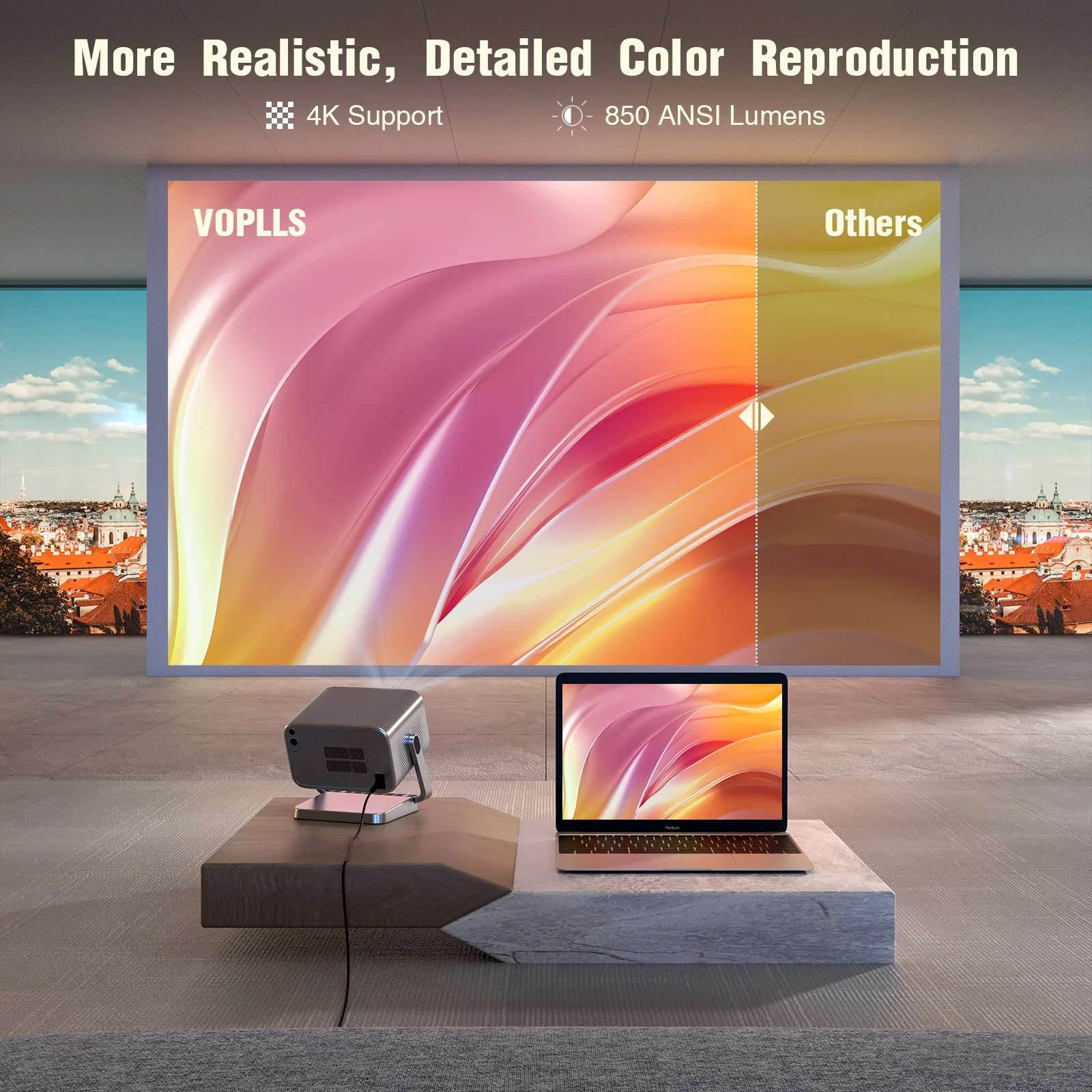 OEM VOPLLS 4K Projector - Portable & Educational AI Auto Focus