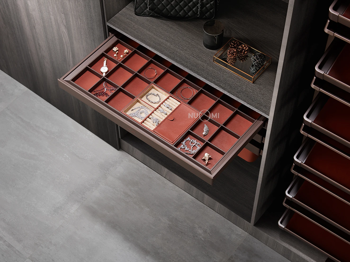 NUOMI Soft Closing Wardrobe Storage Jewelry Decoration Shelf