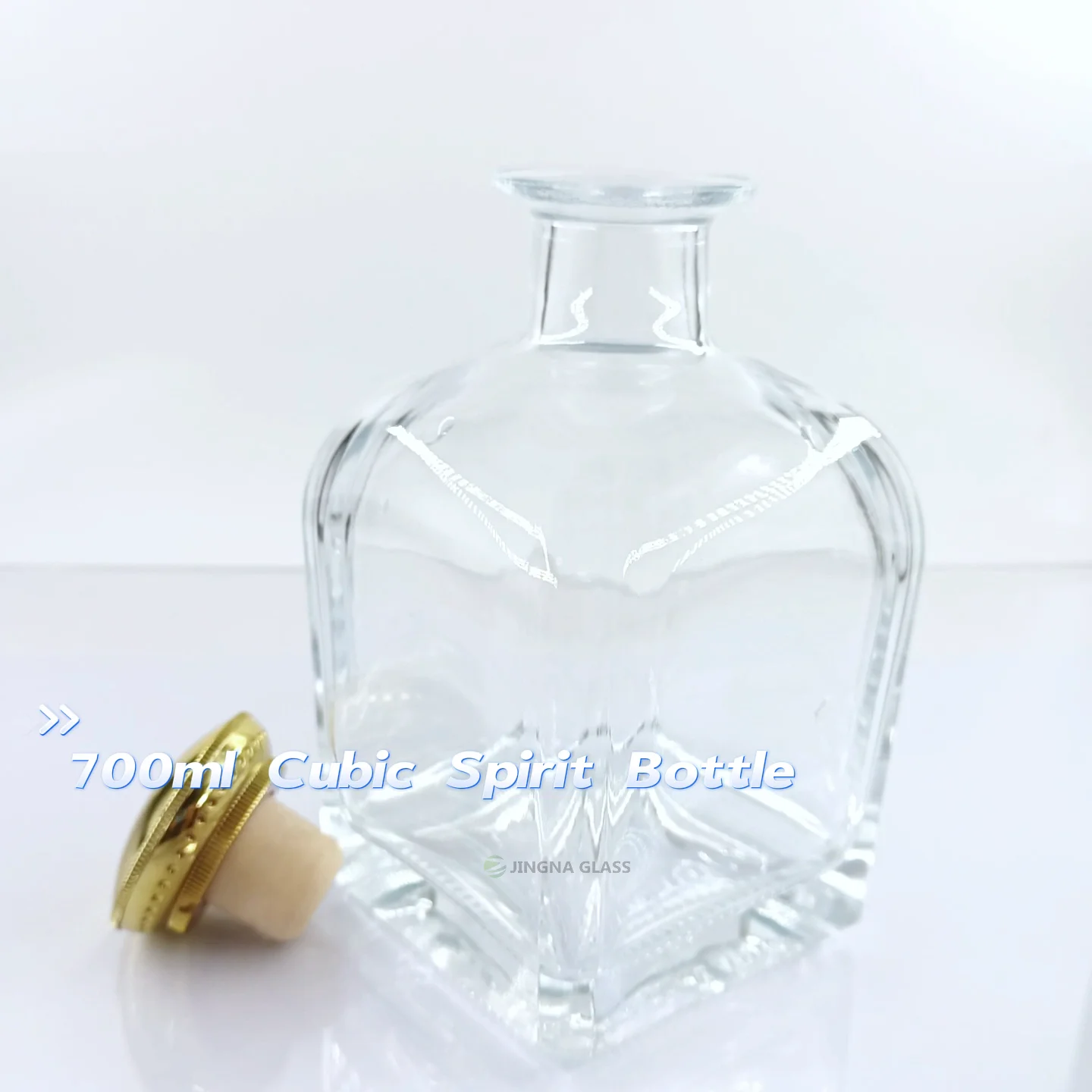 Glass Bottles 700ml Square Cube Shape Wine Dispenser Spirit Alcohol ...