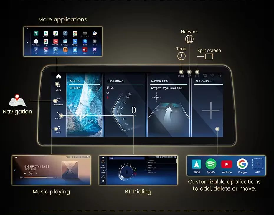 Vertical Screen For Bmw 5 Series F10 F11 2012-2017 Bluetooth ...