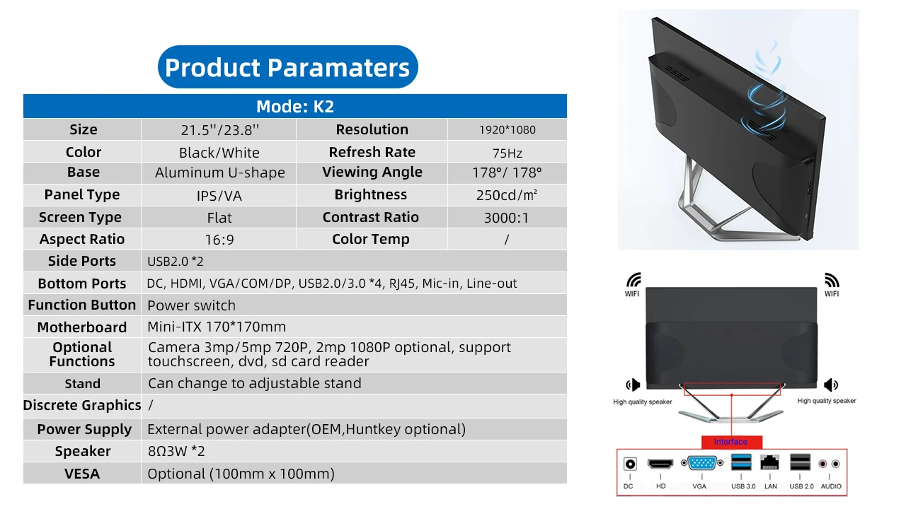 Office School Computer All In One 27 Inch Desktop All In One Pc In Core ...