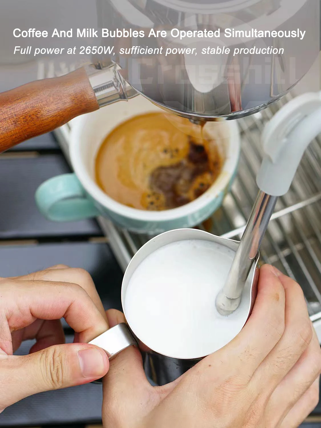 58mm Extraction System Pressure Gauge Semi Automatic Coffee Maker