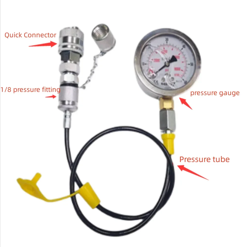Quick Connector Pressure Gauge Pressure Test Hose Connector Hydraulic ...