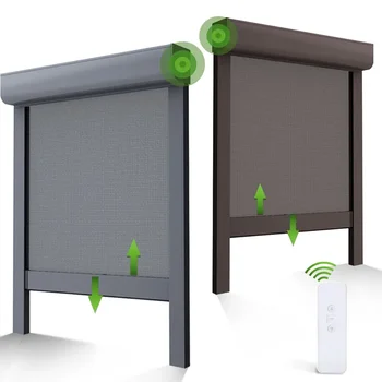 Motorized Windproof Waterproof Blinds Zip Track Outdoor Zip Screen ...