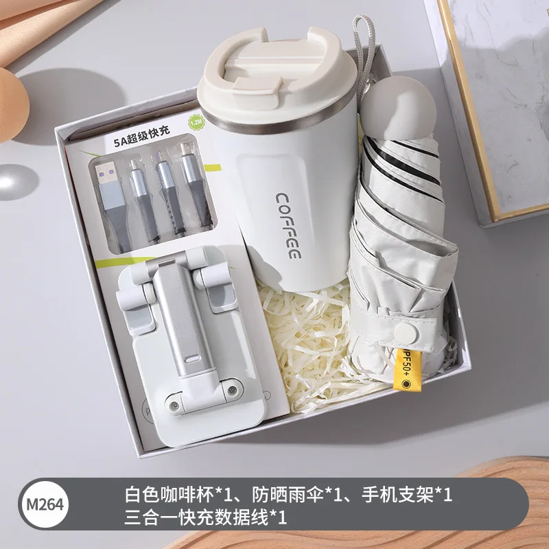 Customized Logo Women's Gift Set on Sale Mini Fan Umbrella Water Bottle ...