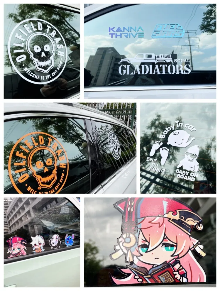 UV Resistant Custom Logo Vinyl Car Window Transfer Decals Anime ...