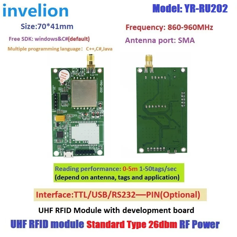 Invelion UHF RFID Reader Module - High Performance & Multi-Tag Support