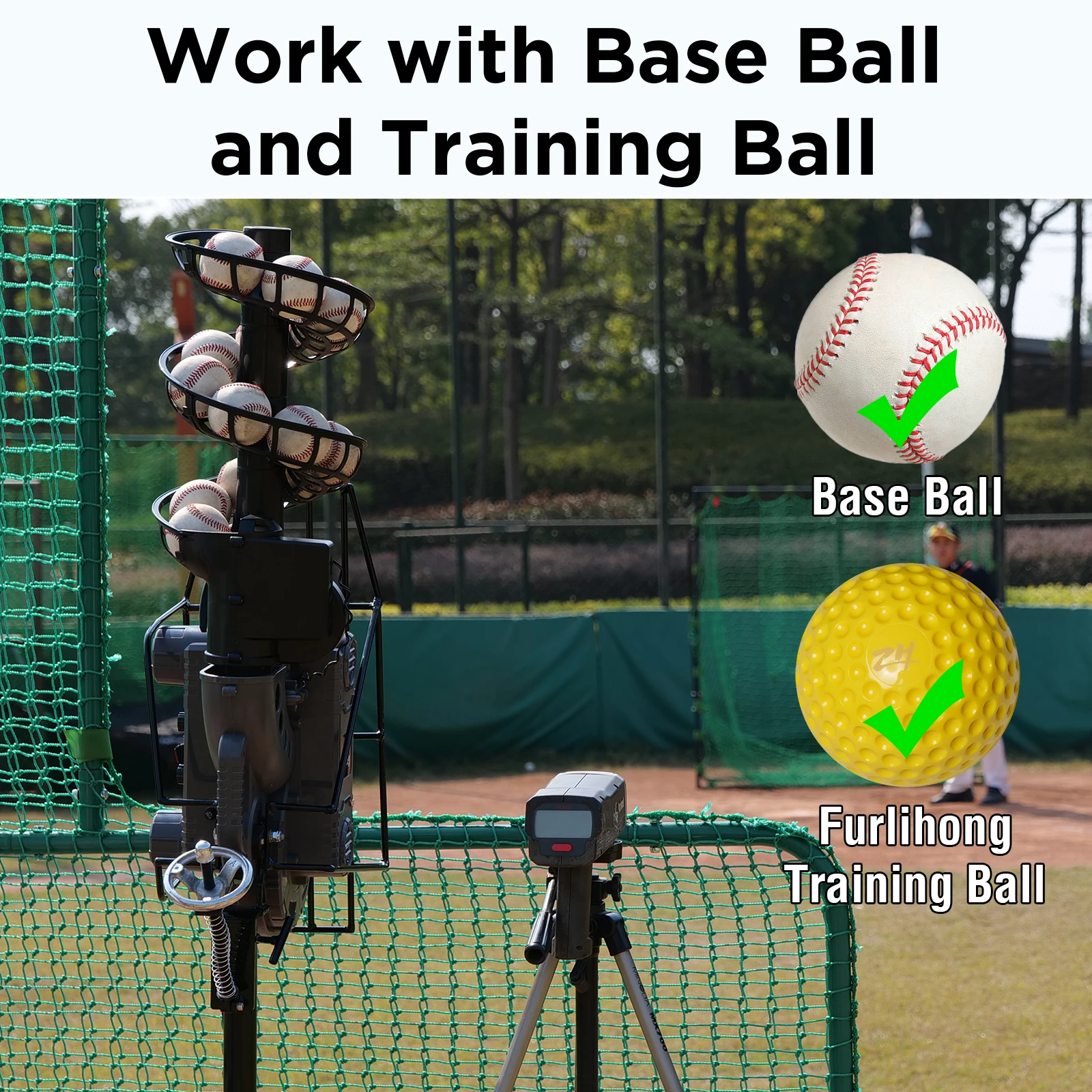 Furlihong 636BH Dual-Wheel Baseball Pitching Machine for Solo Training