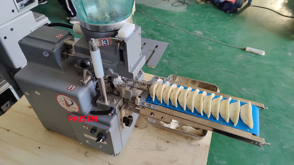 Snack Food Mini Semi Automatic Tabletop Japanese Gyoza Machine Fried ...
