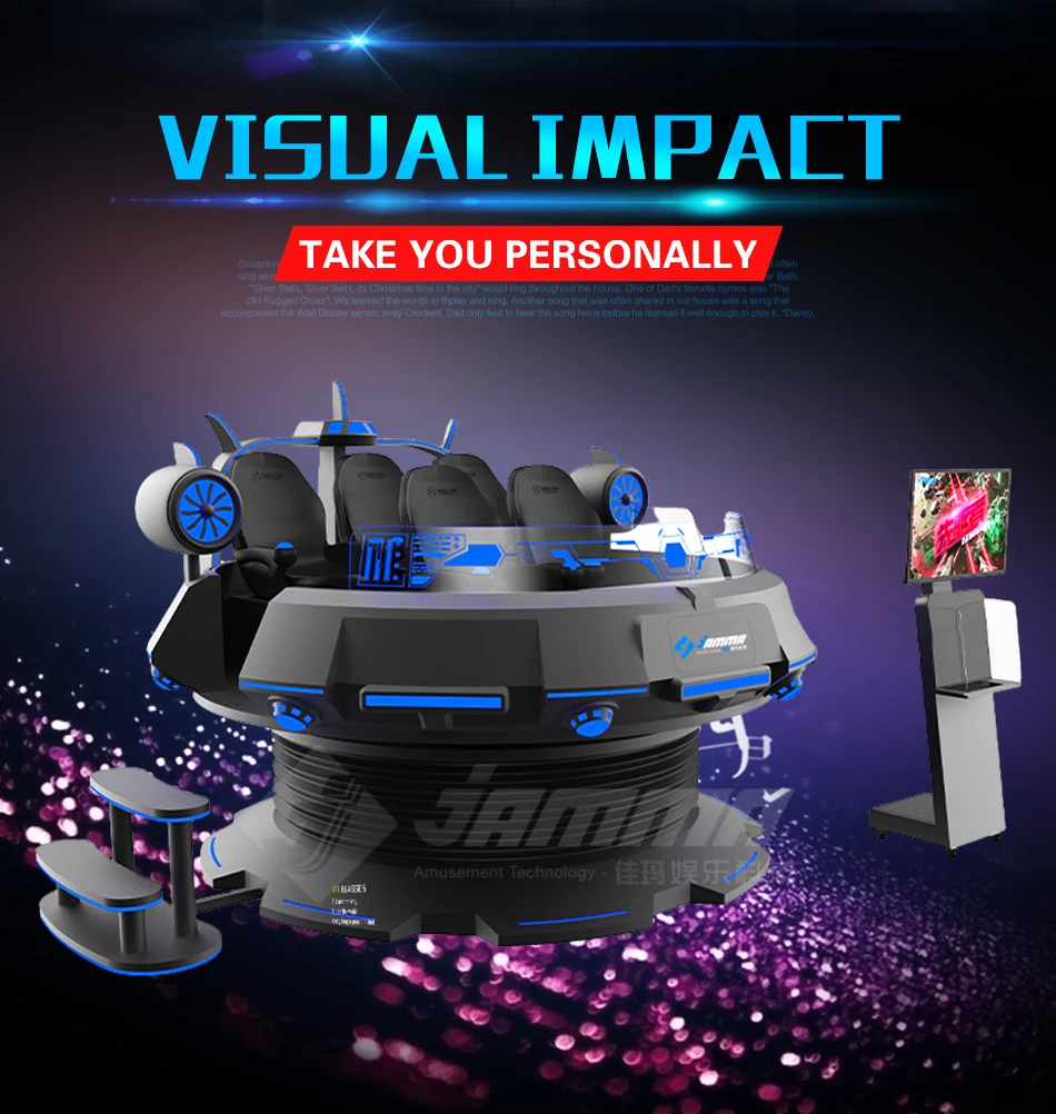 360 VR Rotation 5 Seats Entertainment Machines 9D VR Roller Coaster ...